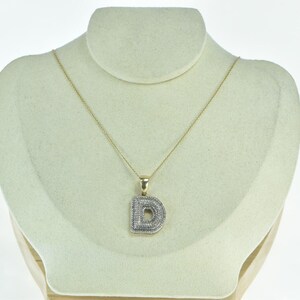 10K Diamond Encrusted D Letter Monogram Initial Pendant Yellow Gold - Etsy