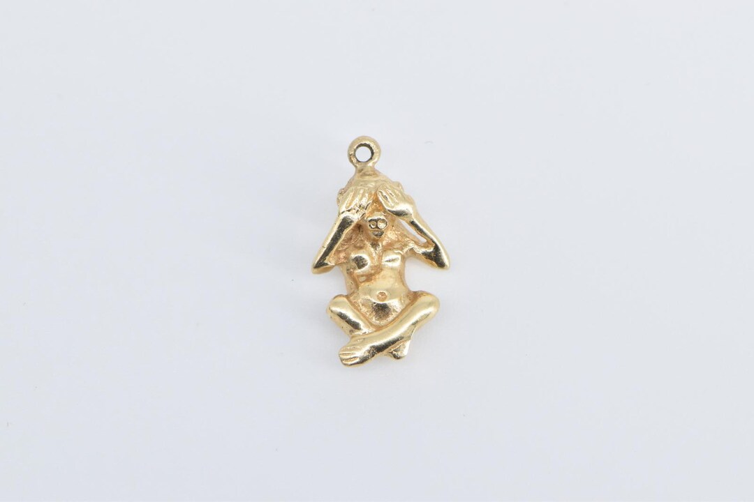 14K See No Evil Monkey Novelty 3D Symbol Charm/pendant Yellow Gold - Etsy