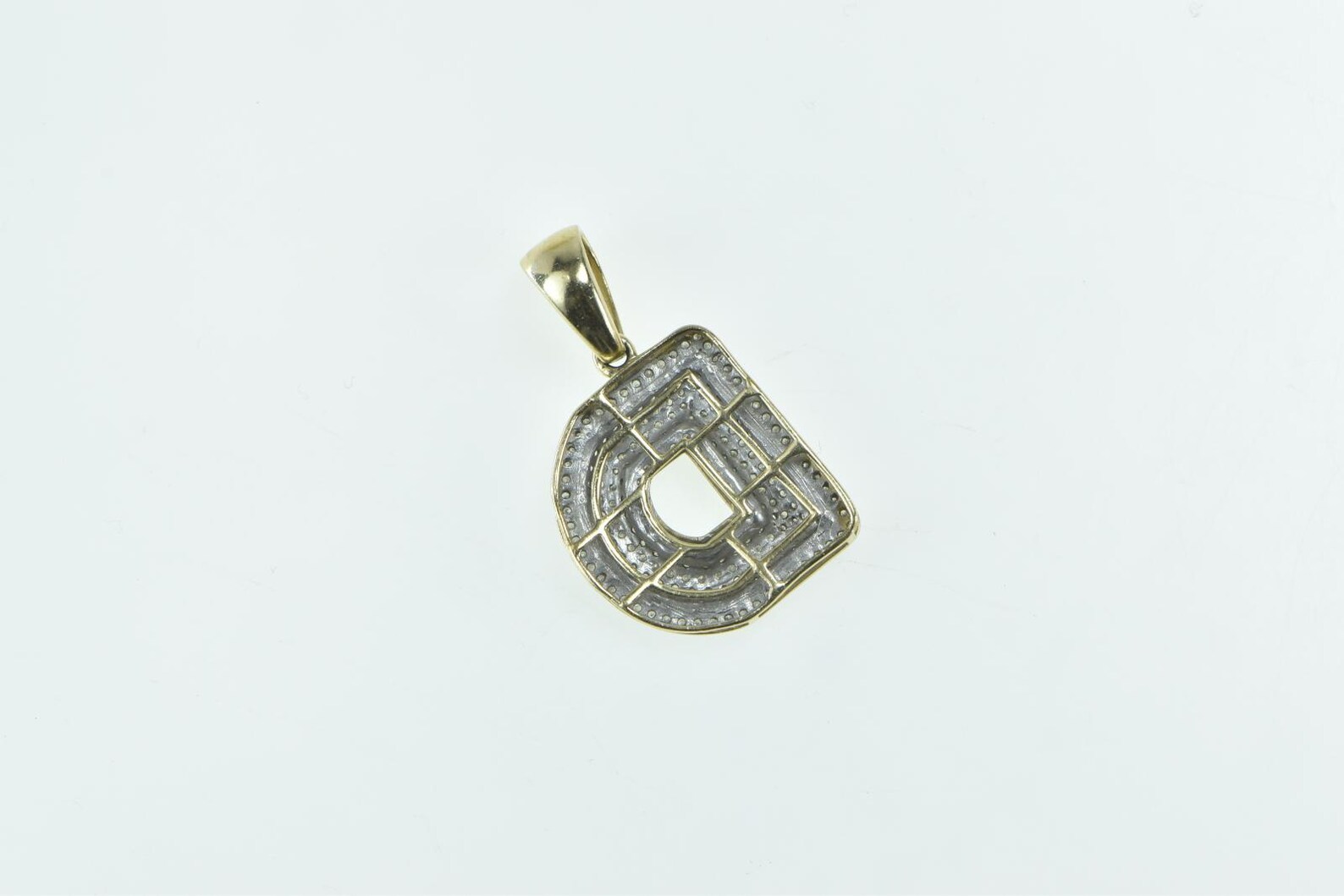 10K Diamond Encrusted D Letter Monogram Initial Pendant Yellow Gold - Etsy