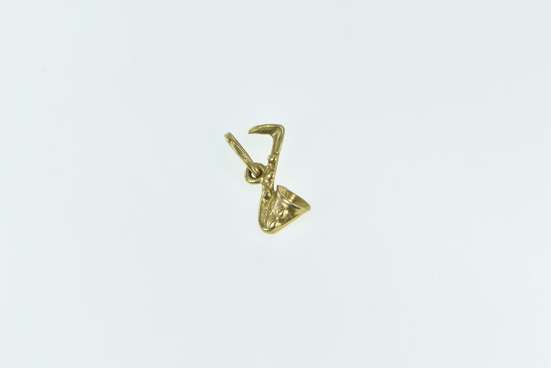 18K 3D Saxophone Musical Instrument Jazz Charm/pendant Yellow Gold - Etsy