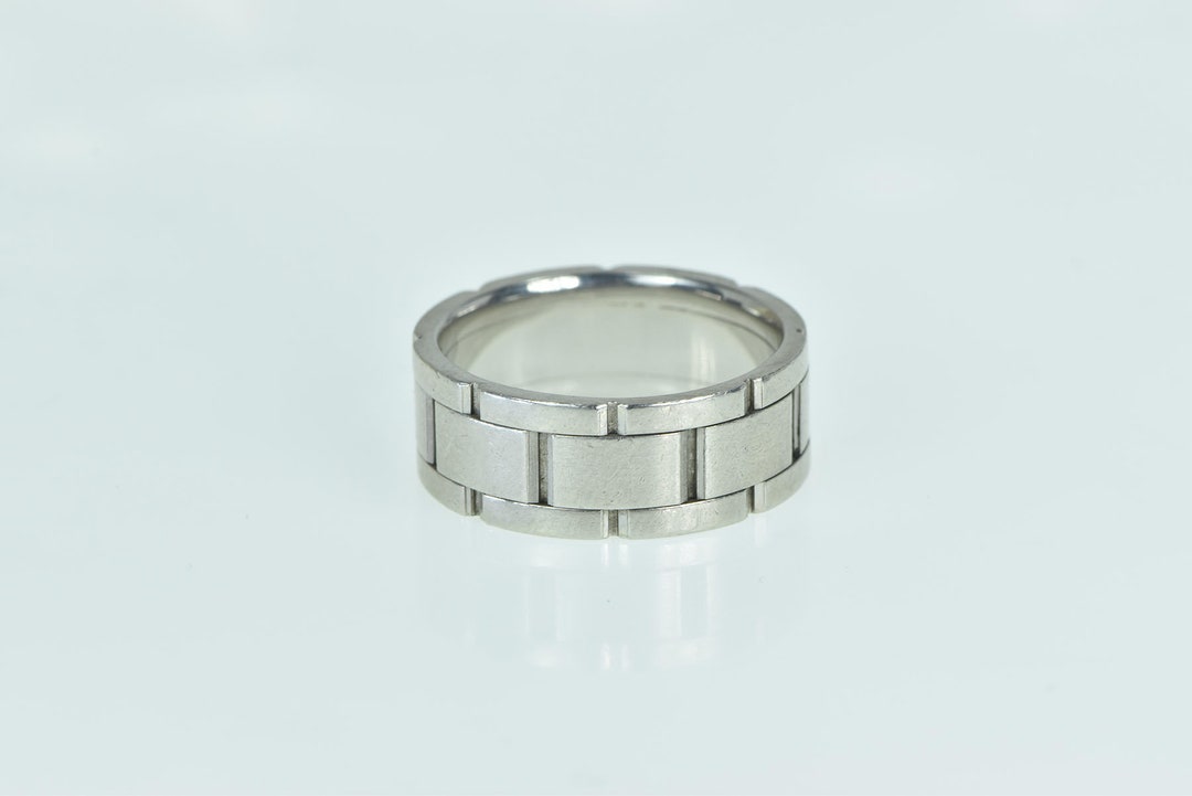 Platinum 8.6mm Watch Band Design Men's Wedding Ring Size 10 - Etsy