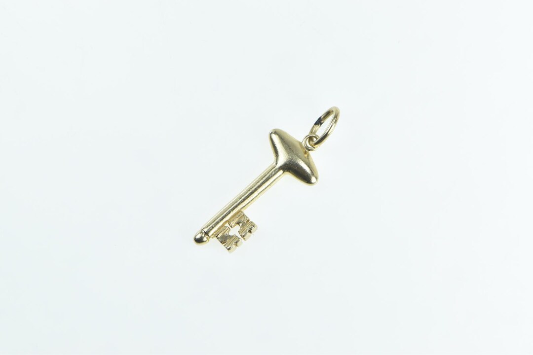 14K 3D Skeleton Key Loyalty Trust Symbol Charm/pendant Yellow Gold - Etsy