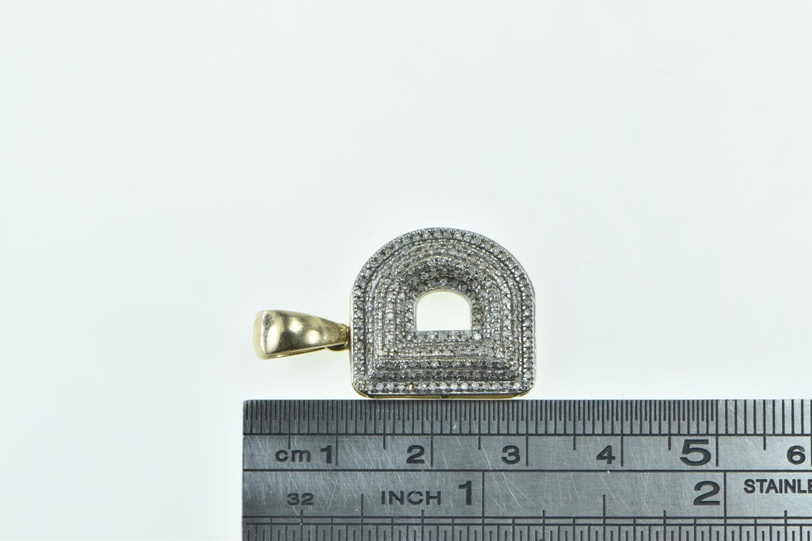 10K Diamond Encrusted D Letter Monogram Initial Pendant Yellow Gold - Etsy