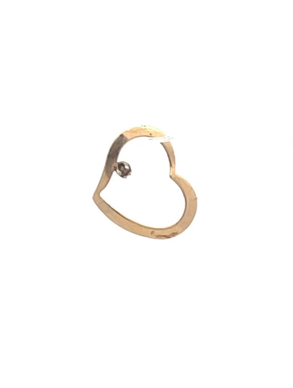 14K Diamond Heart Love Symbol Vintage Pendant Yellow … - Gem