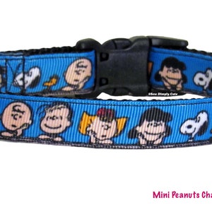 Peanuts Characters Dog Collar Snoopy Charlie Brown Small or XS - Etsy