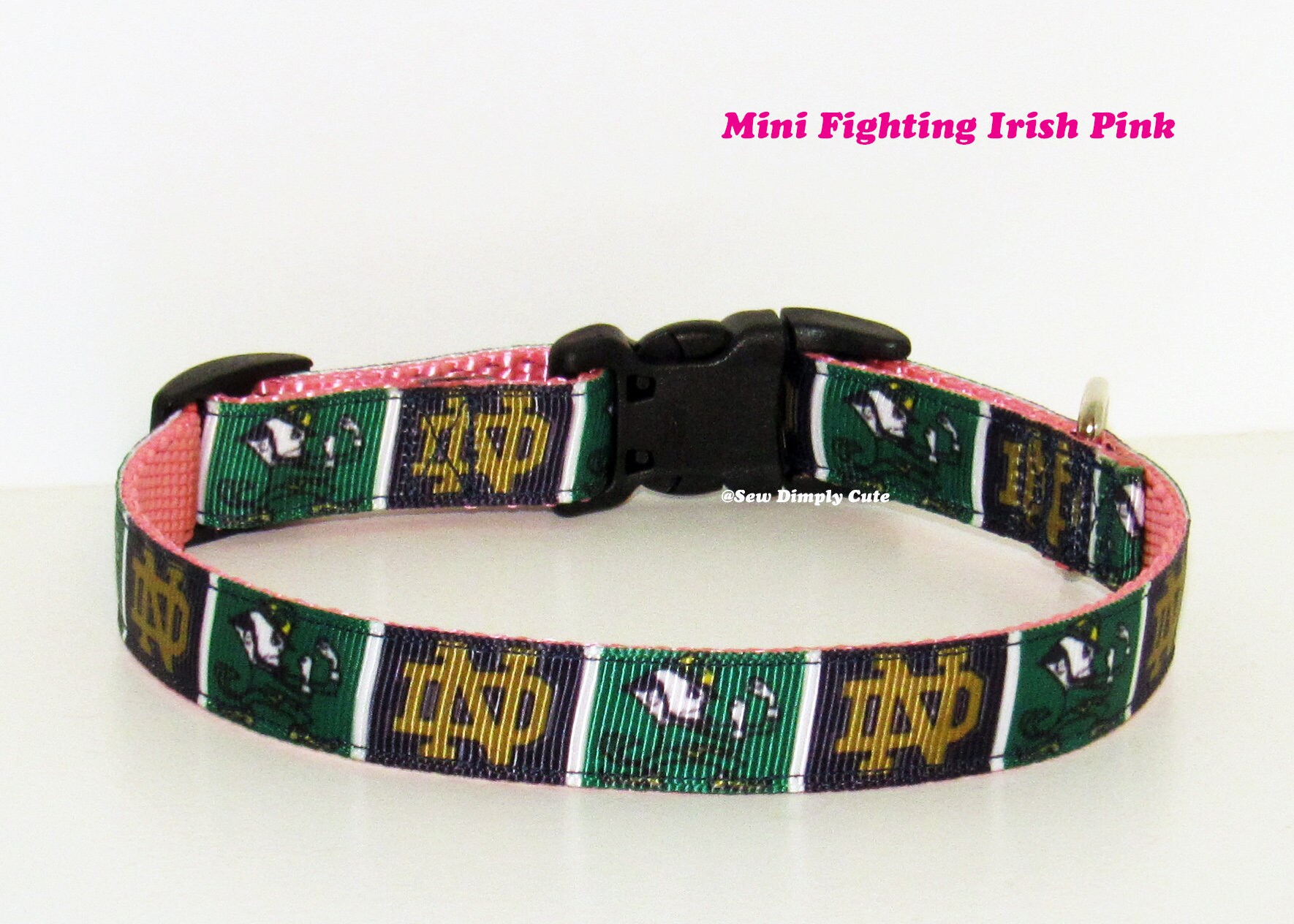 Notre Dame Fighting Irish Pink Dog Collar Logo ND Small or XS | Etsy