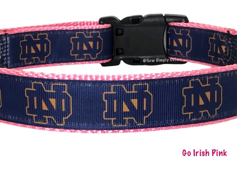 Go Irish Pink Dog Collar Logo Notre Dame ND - Etsy