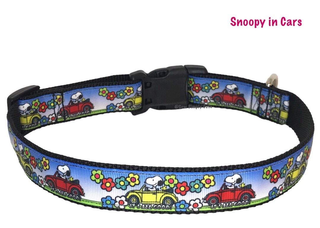 Snoopy in Cars Adjustable Dog Collar - Etsy