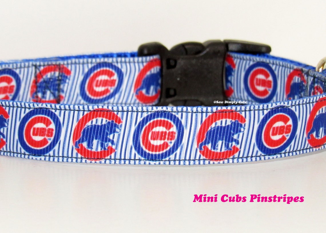 Chicago Cubs Pinstripes Dog Collar Logo Small or XS | Etsy