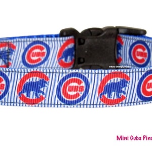 Chicago Cubs Pinstripes Dog Collar Logo Small or XS - Etsy