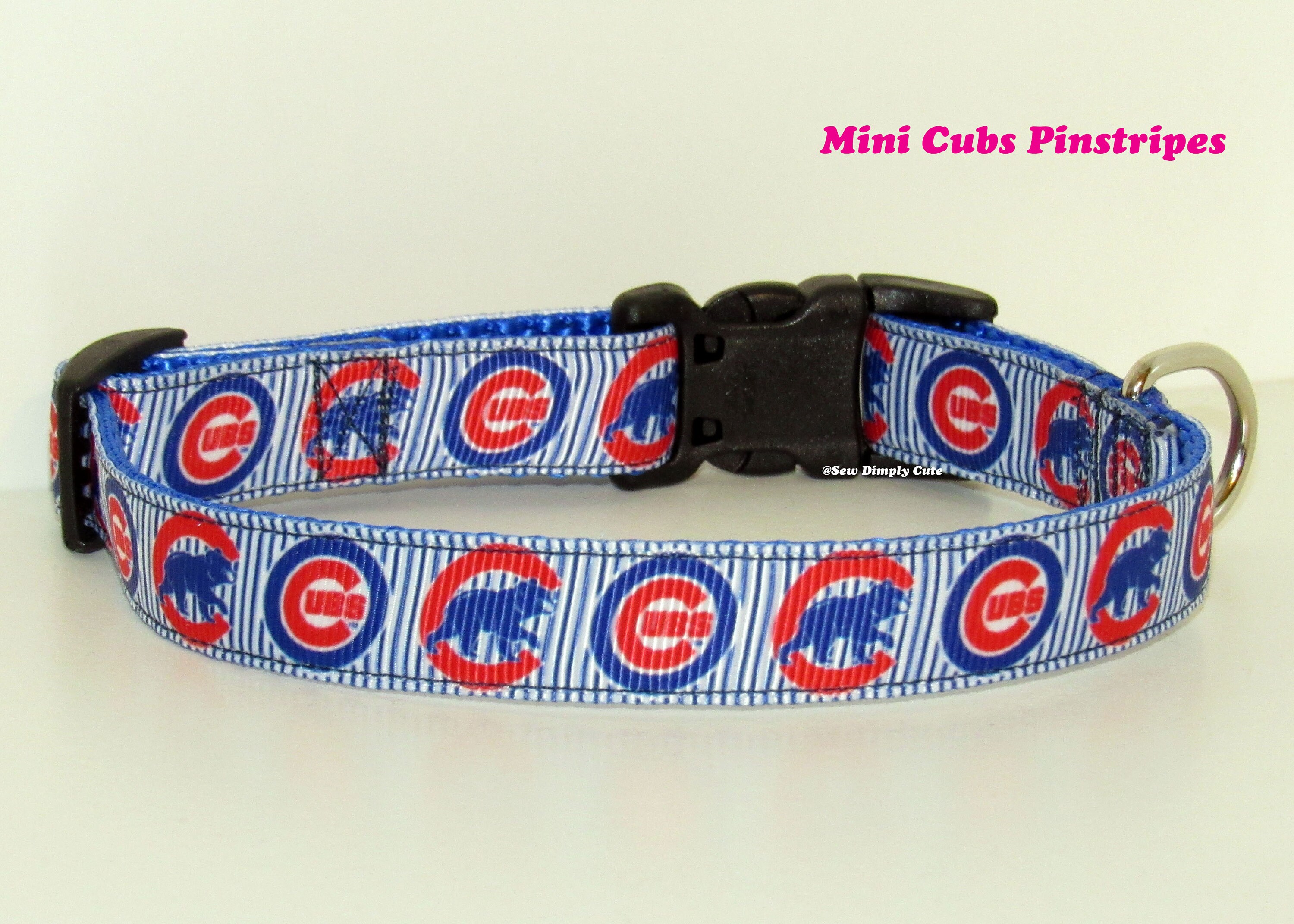 Chicago Cubs Pinstripes Dog Collar Logo Small or XS | Etsy