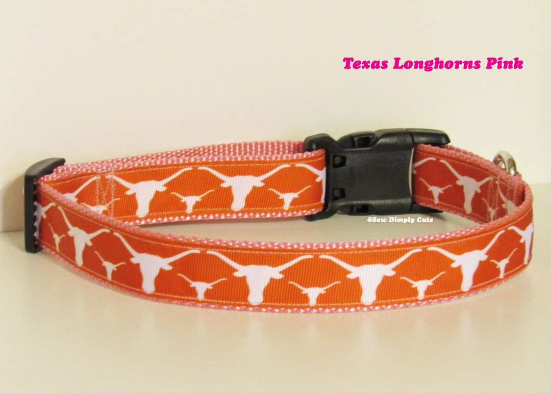 University of Texas Longhorns Pink Adjustable Dog Collar - Etsy