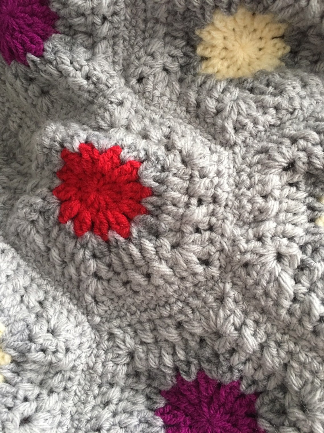 Crochet Blanket - Grey Crochet Blanket - Grey Throw - Weighted Blanket ...