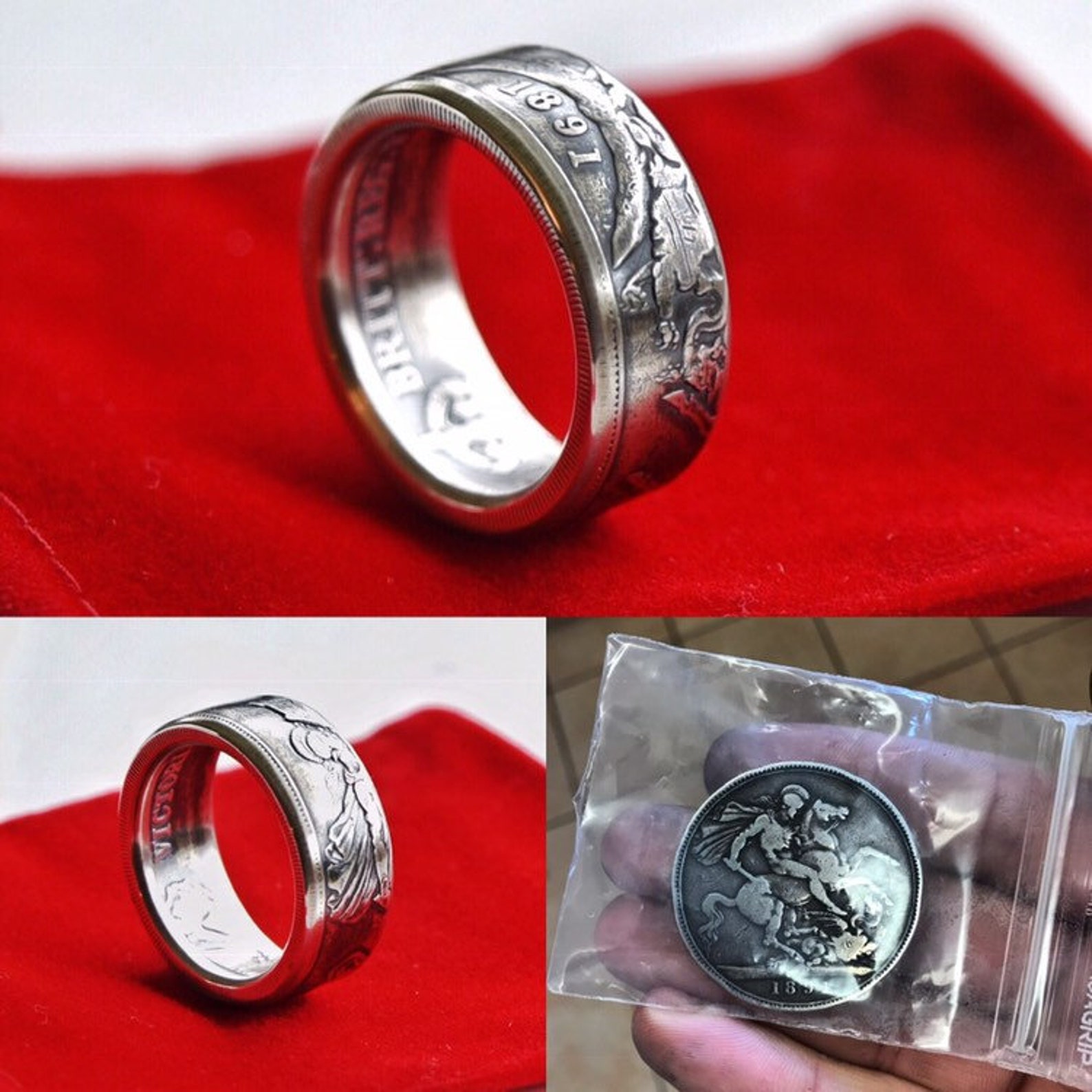 British Crown Coin Ring Sterling Silver - Etsy UK