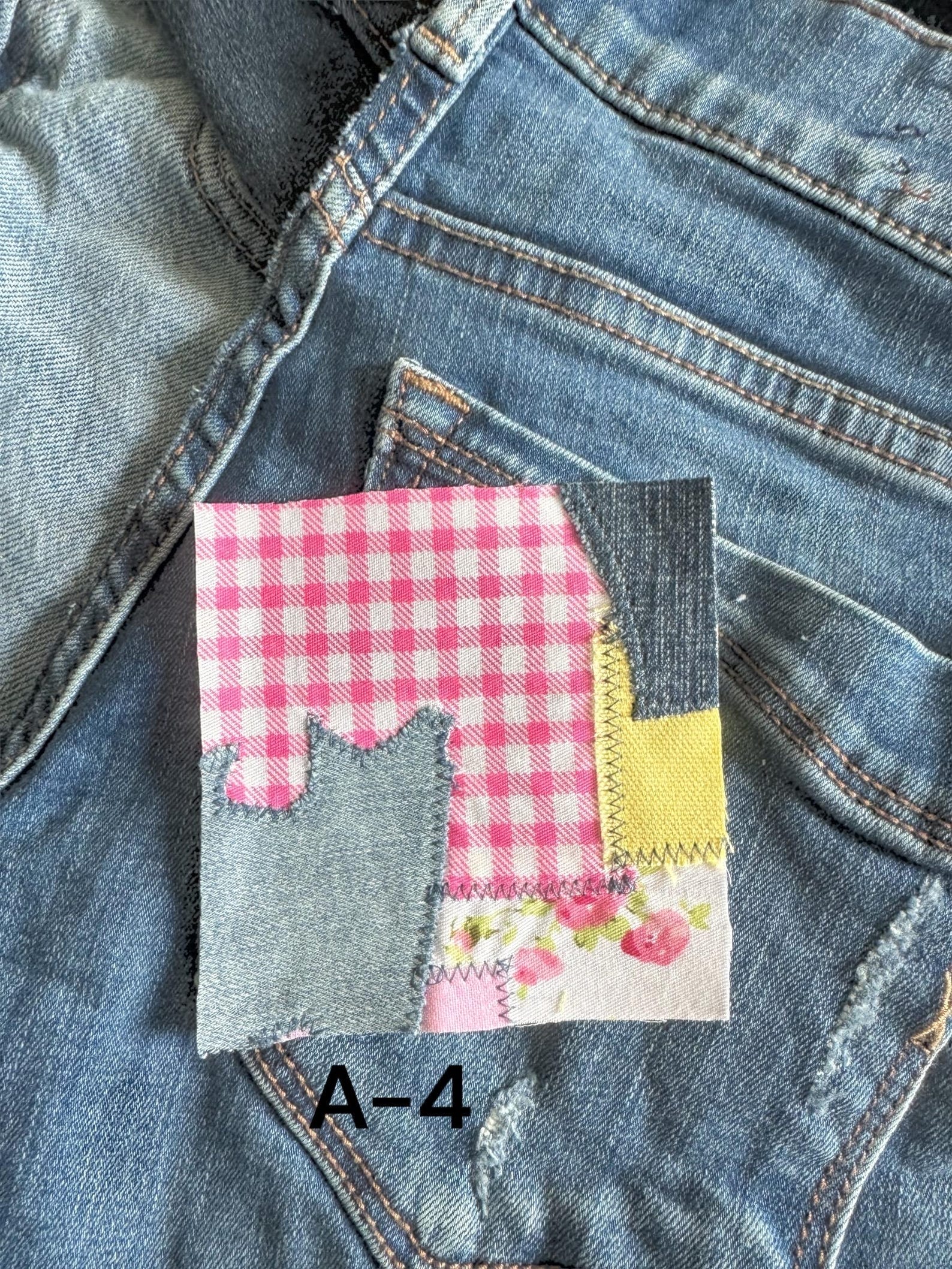 Handmade Denim Patchwork – 3.5”x3.5” Hand-sew on – Upcycled Denim ...