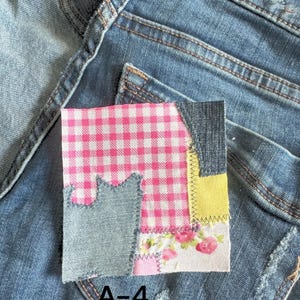 Handmade Denim Patchwork – 3.5”x3.5” Hand-sew on – Upcycled Denim ...
