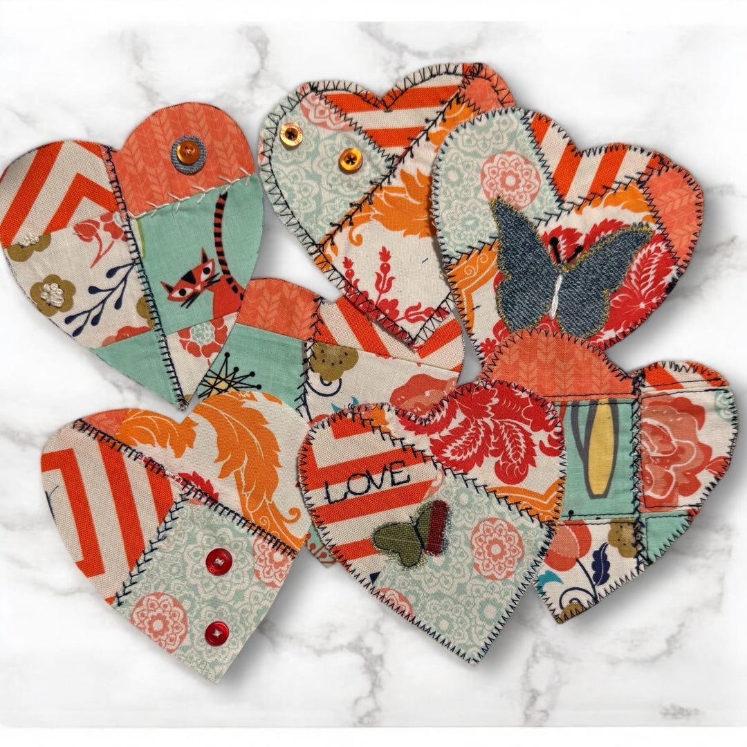 Handmade Upcycled Denim Heart Patches: Rustic DIY Crafting - Etsy