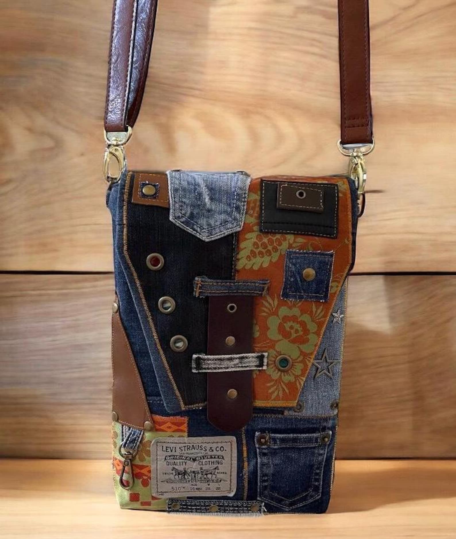 Denim Unique Upcycled Denim Crossbody Bag – Padded and Stylish - Etsy