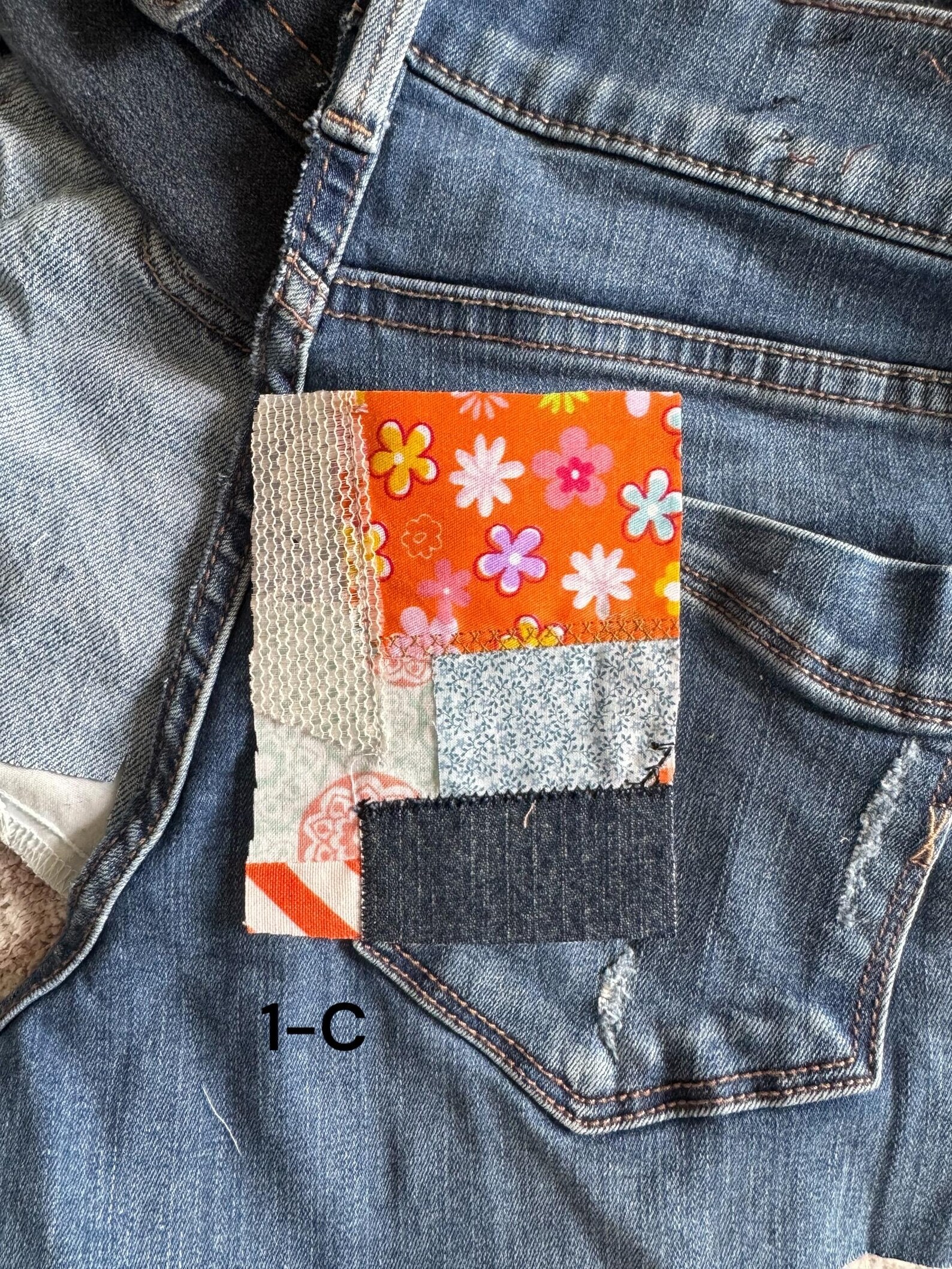 Handmade Denim Patchwork – 3.75”x4.5” Hand-sew on – Upcycled Denim ...