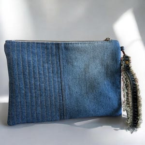 Handmade Denim Patchwork Clutch – Shoulder Bag & Wristlet With Hand ...