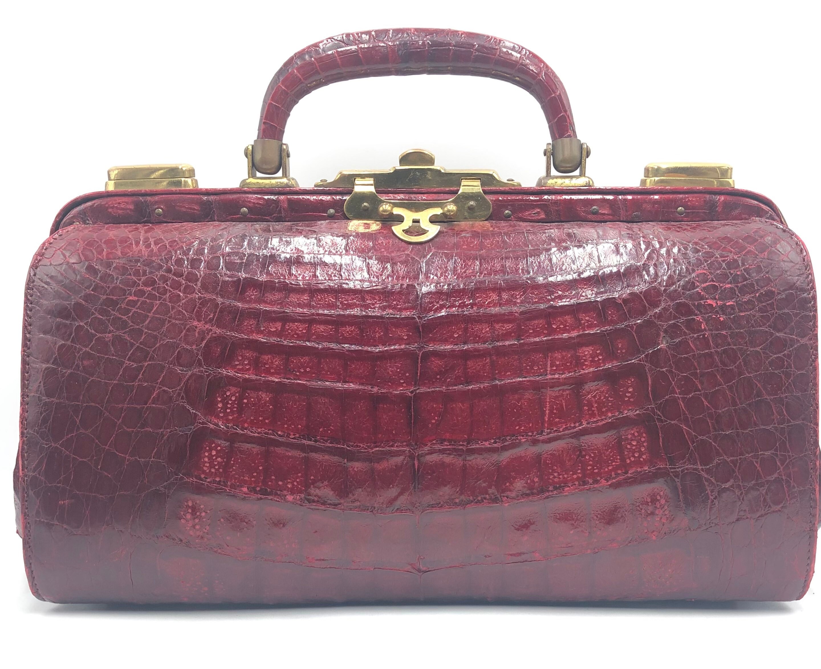 The Original T. Cappelli Vintage Red Crocodile Leather Handbag ...