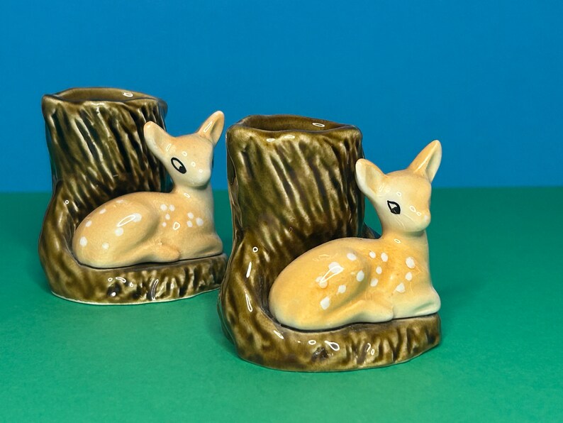 Vintage sylvac 1960s/70s Woodland Range Set of X2 Small Deer Ceramic ...