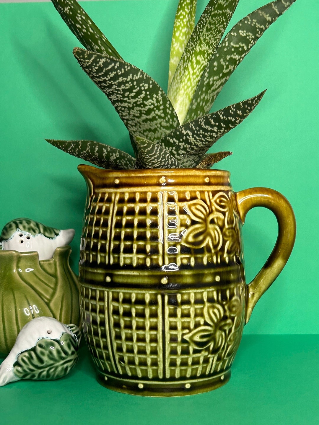 Vintage Ceramic Water Jug / Flower Vase - Etsy