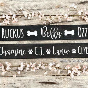 Personalized Pet Name Sign, Custom Name Paw Print Sign, Pet Name Bone ...