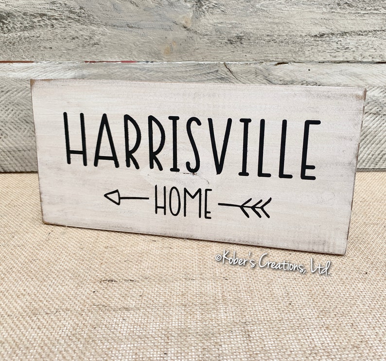 Wood Home Sign Rustic City Sign Rustic Hometown Sign | Etsy