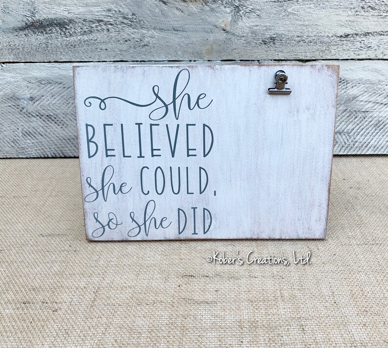 She Believed She Could so She Did Inspirational Wood Photo - Etsy