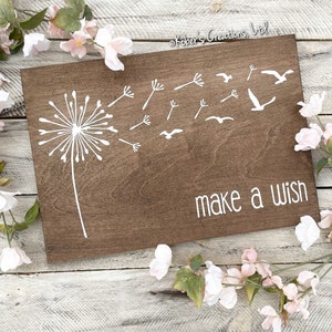 Make a Wish Dandelion Sign, Blowing Dandelion Sign, Dandelion Wish Sign ...
