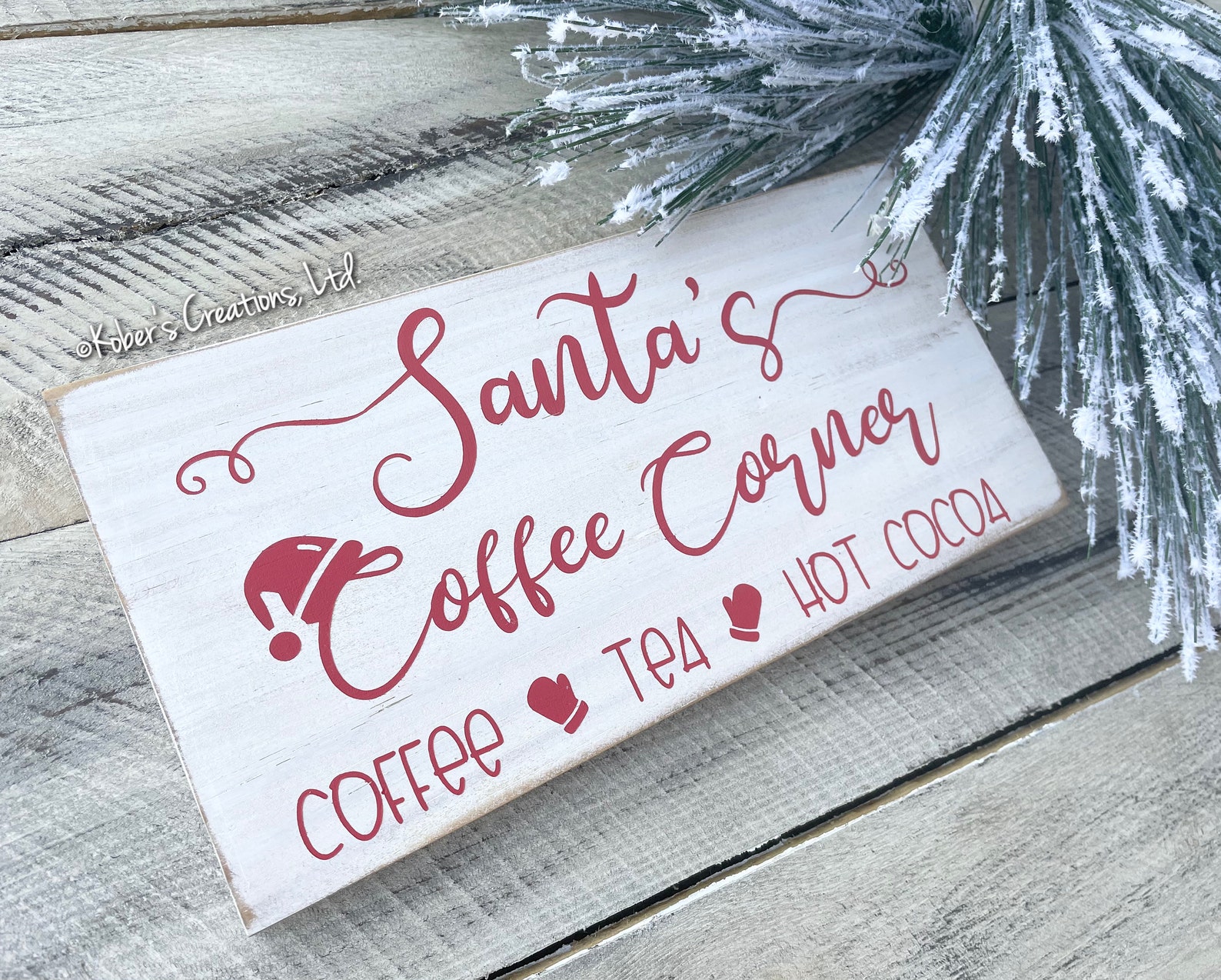 Santas Coffee Corner Sign Coffee Sign Tea Sign Hot Cocoa | Etsy