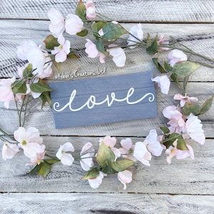 Love Rustic Pallet Style Wood Sign, Rustic Love Sign, Small Love Sign ...