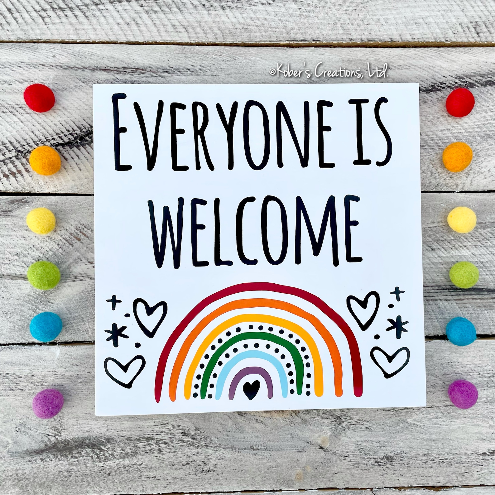 Everyone is Welcome Sign Rainbow Sign Rainbow Welcome Sign - Etsy
