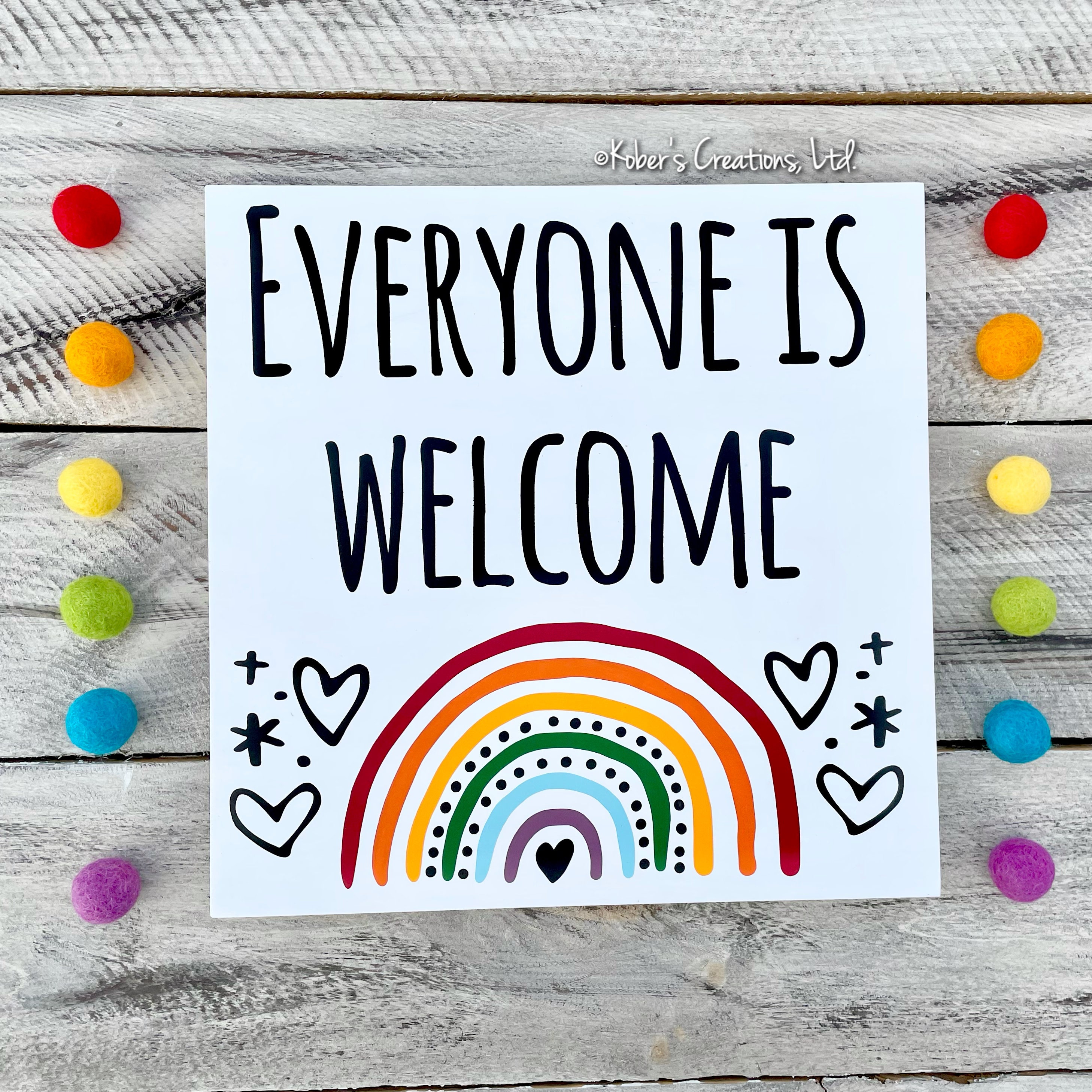 Everyone is Welcome Sign Rainbow Sign Rainbow Welcome Sign - Etsy