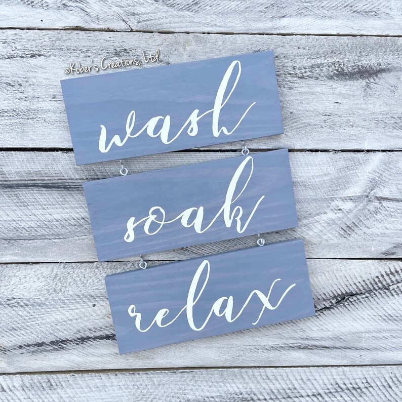 Wash Soak Relax Spa Sign, Spa Art, Bathroom Art, Relax Sign, Bathroom ...