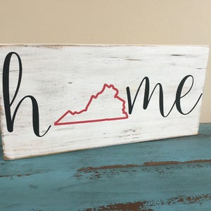 Home State Sign, Wood Home Sign, Home Outline State Sign, Closing Gift ...