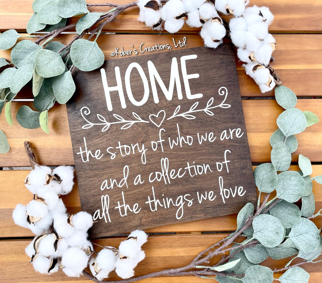Home the Story of Who We Are Wood Sign, New Home Gift, Rustic Family ...