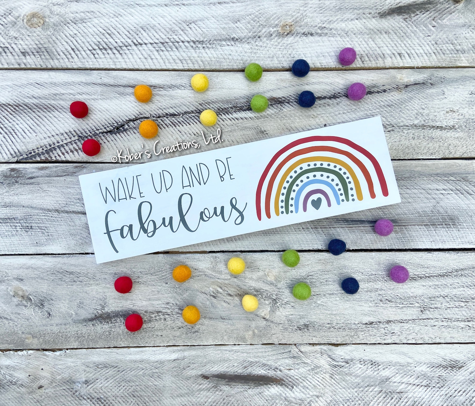 Wake up and Be Fabulous Sign Rainbow Sign Nursery Decor | Etsy