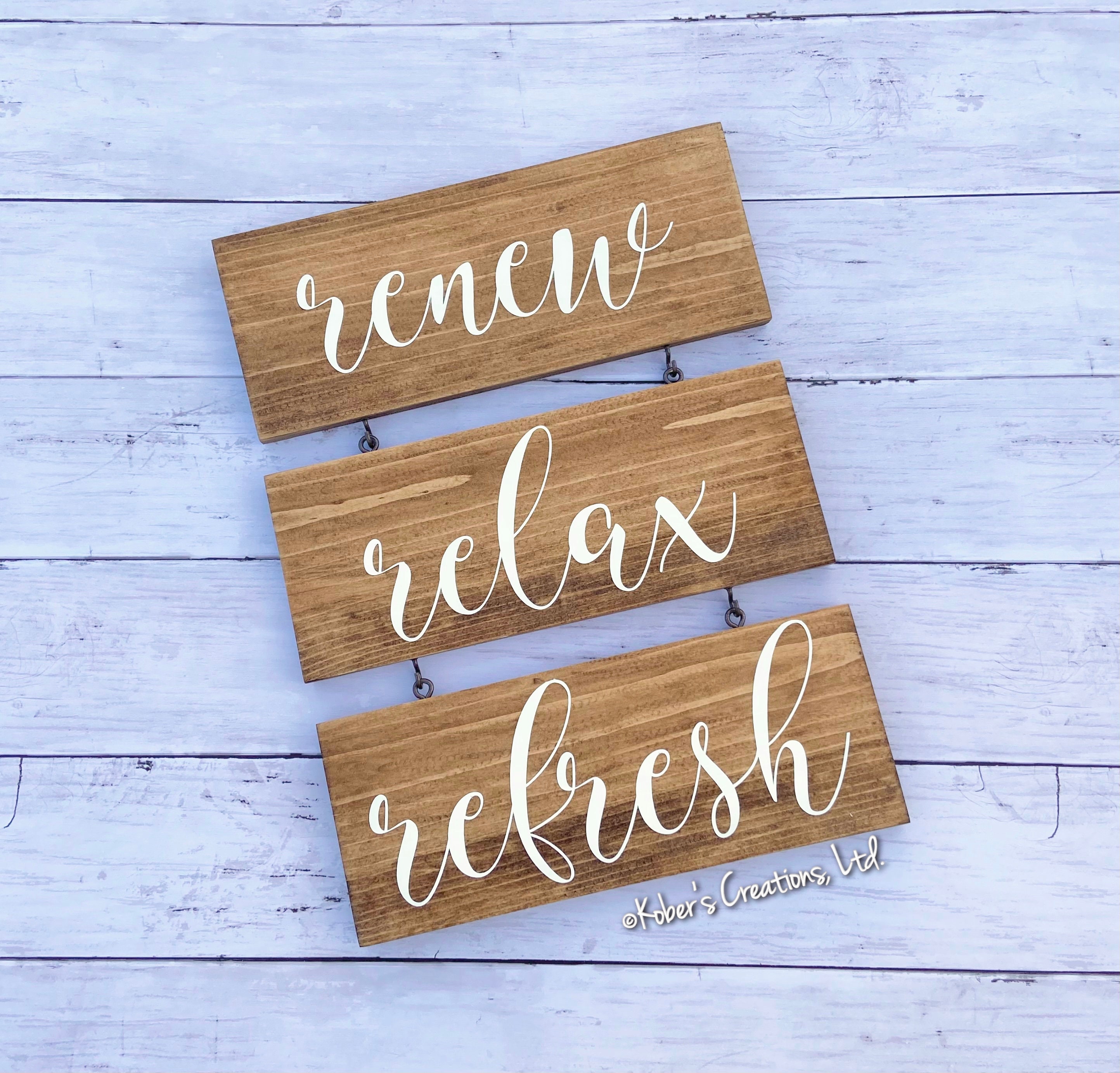 Renew Relax Refresh Spa Sign Spa Art Bathroom Art Relax | Etsy