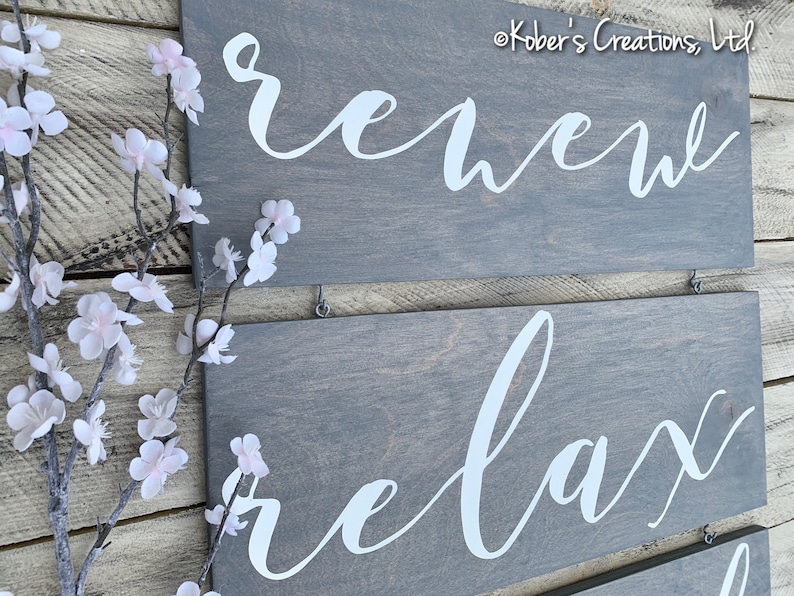 Renew Relax Refresh Large Sign Spa Art Bathroom Art Relax - Etsy
