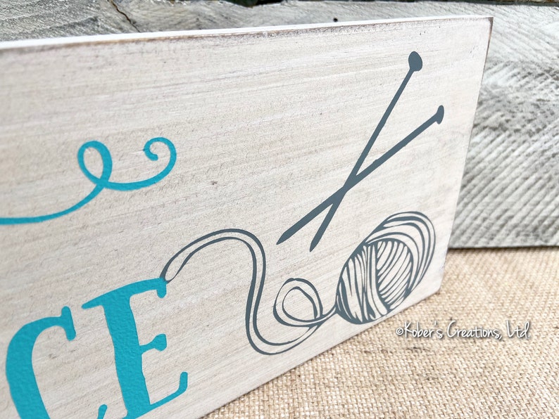 This is My Happy Place Sign Custom Knitting Sign Craft Room | Etsy