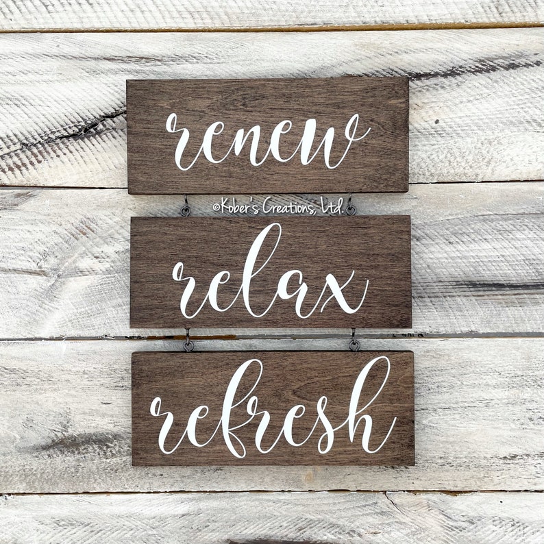 Renew Relax Refresh Spa Sign, Spa Art, Bathroom Art, Relax Sign ...