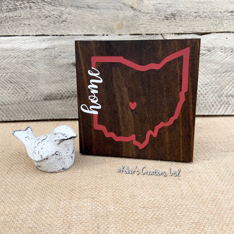 Ohio Home State Outline Wooden Sign Wood Home Sign Home | Etsy