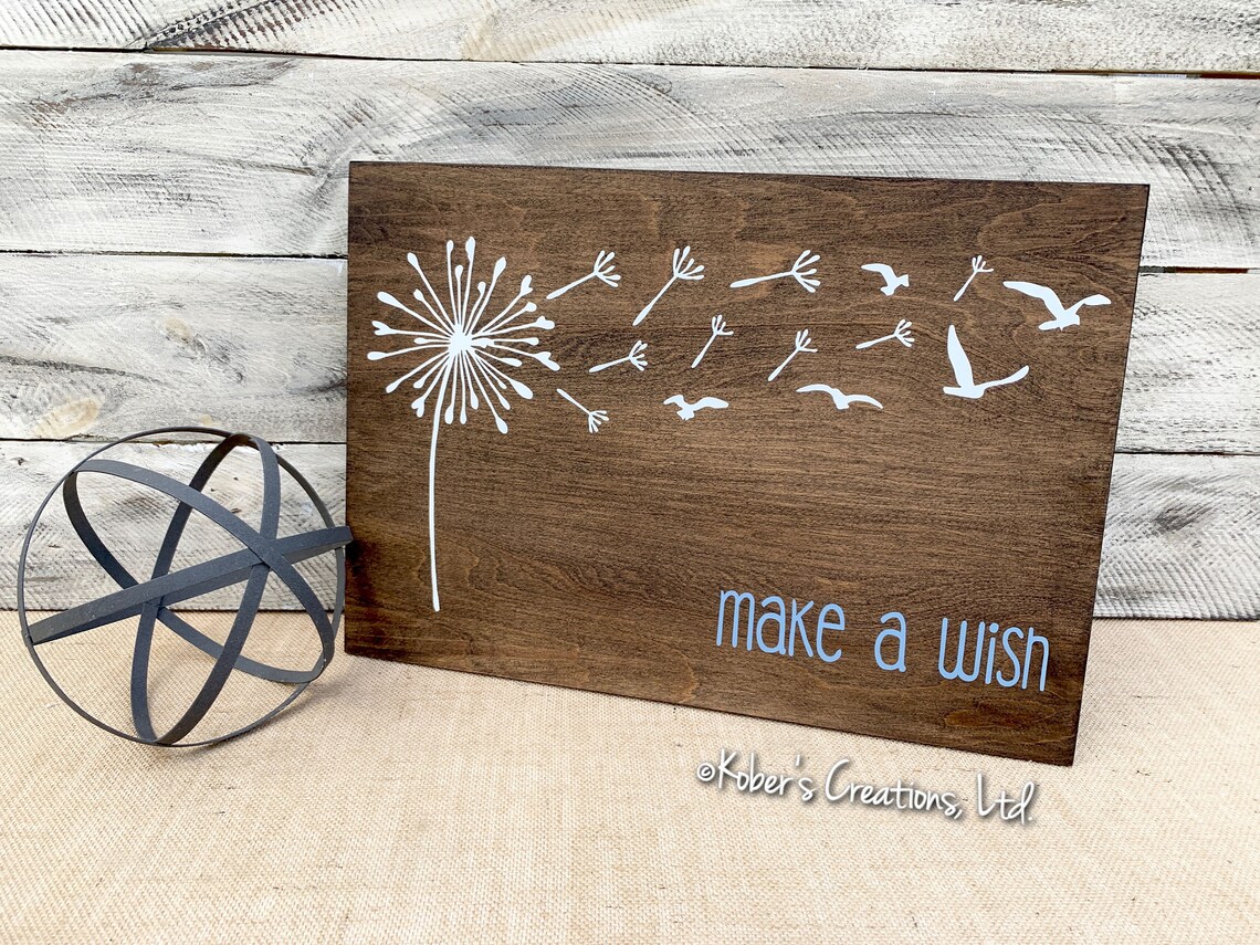 Make a Wish Dandelion Sign, Blowing Dandelion Sign, Dandelion Wish Sign ...