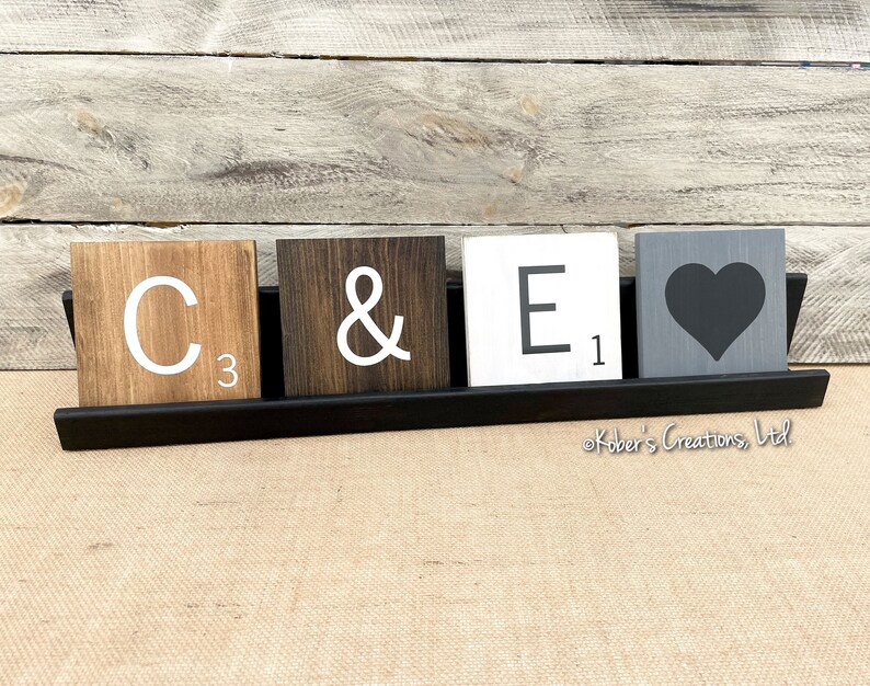 Tray for Large Scrabble Tiles, Oversized Scrabble Tile Rack, Rustic ...