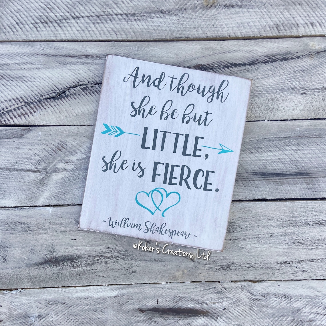 And Though She Be but Little She is Fierce Sign Nursery | Etsy