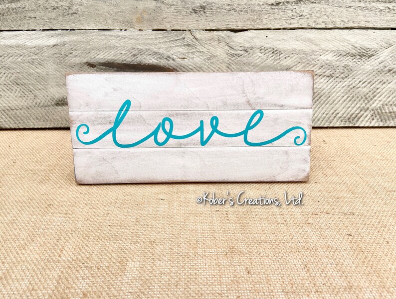 Love Rustic Pallet Style Wood Sign Rustic Love Sign Small | Etsy