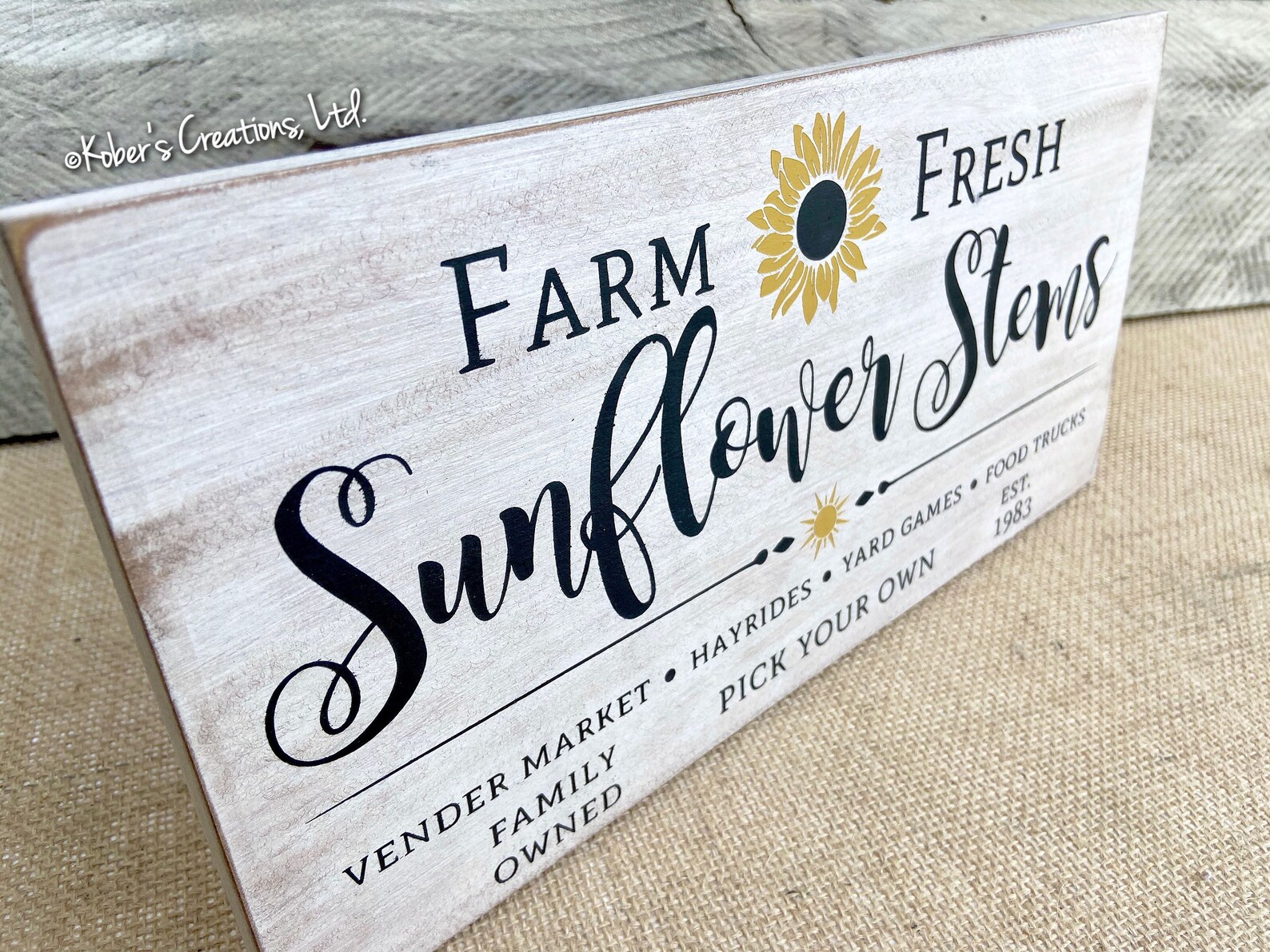 Farm Fresh Sunflower Stems Wood Sign Sunflower Decor - Etsy