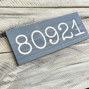 Custom Zip Code Sign Hand Painted Wood Sign Gallery Wall | Etsy